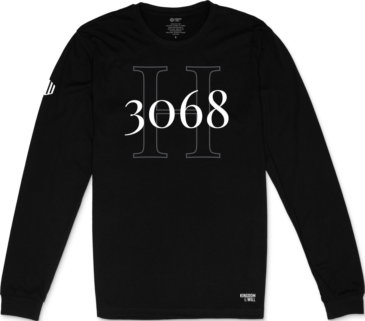 H3068 Long Sleeve T-Shirt (Black & White) – Kingdom & Will