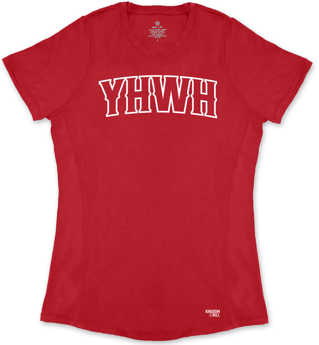 YHWH Ladies' T-Shirt (Red & White) – Kingdom & Will